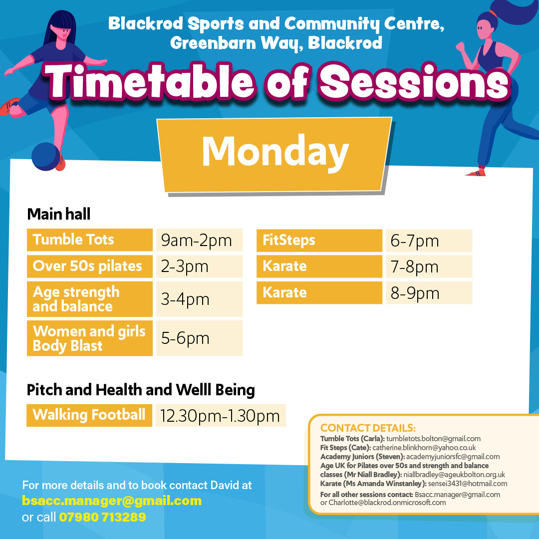 Timetable – Blackrod Sports and Community Centre